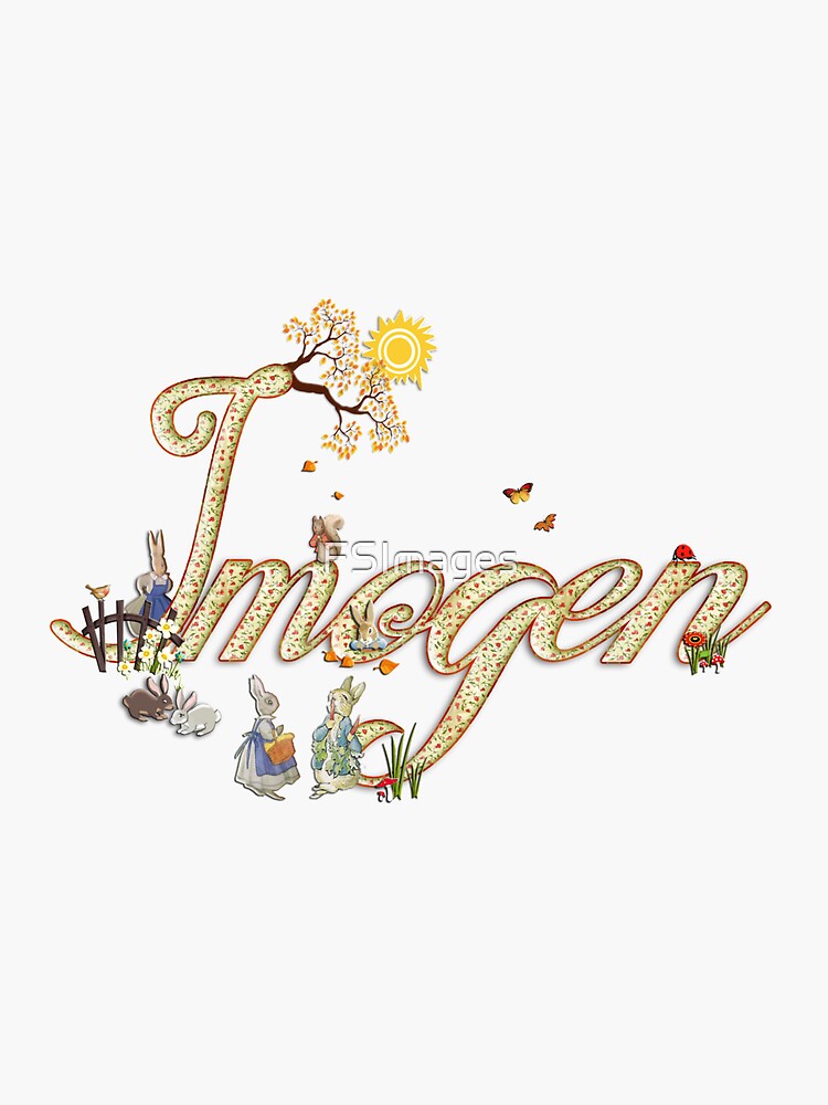 "IMOGEN / personalised name illustration " Sticker by FSImages | Redbubble