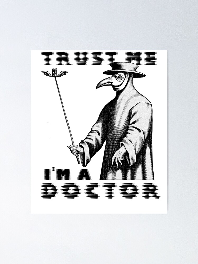 "Vintage Plague Doctor Black Plague Black Death Macabre" Poster by ...
