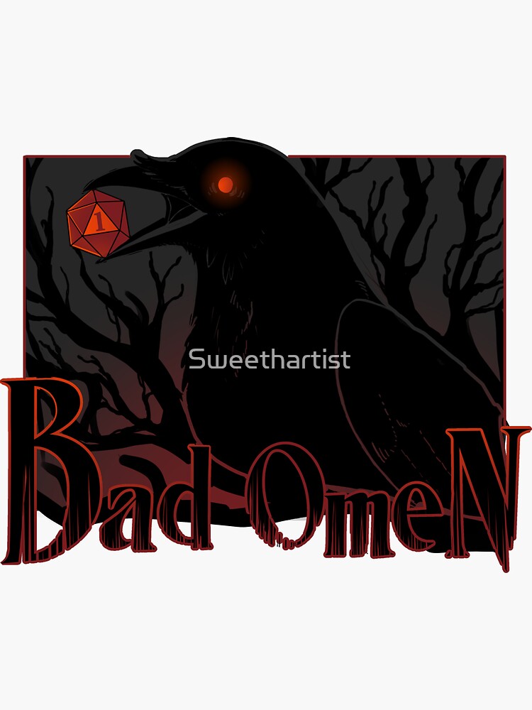 "Bad Omen" Sticker for Sale by Sweethartist | Redbubble