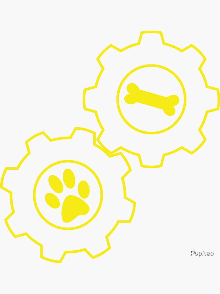 "Mechanical Engineering Pup With Gear Cogs - No Wording in Yellow ...
