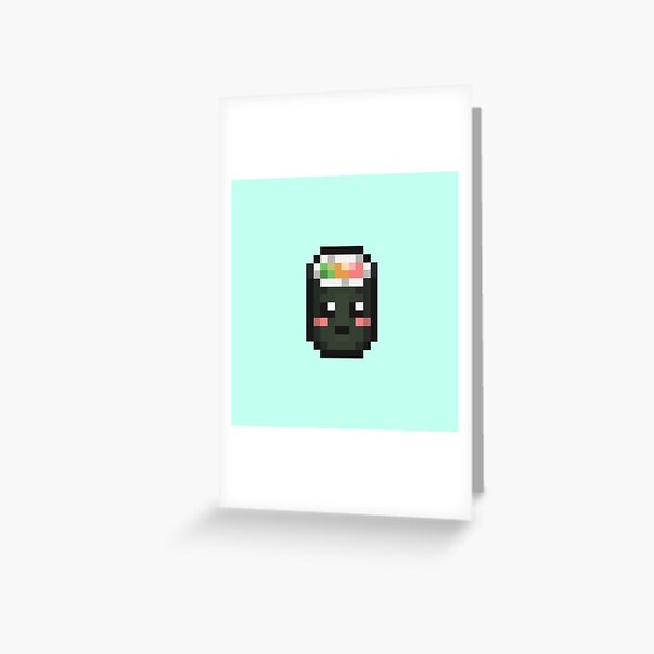 "salmon maki pixel art sticker (edible pixels collection)" Greeting ...