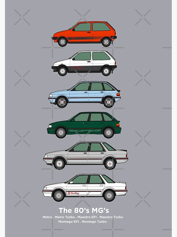 "1980's MG Classic Car Collection" Poster for Sale by RJWautographics ...