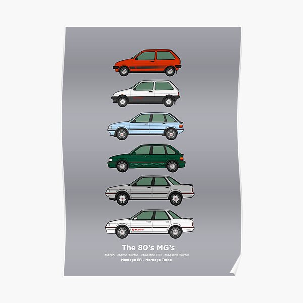 "1980's MG Classic Car Collection" Poster for Sale by RJWautographics ...