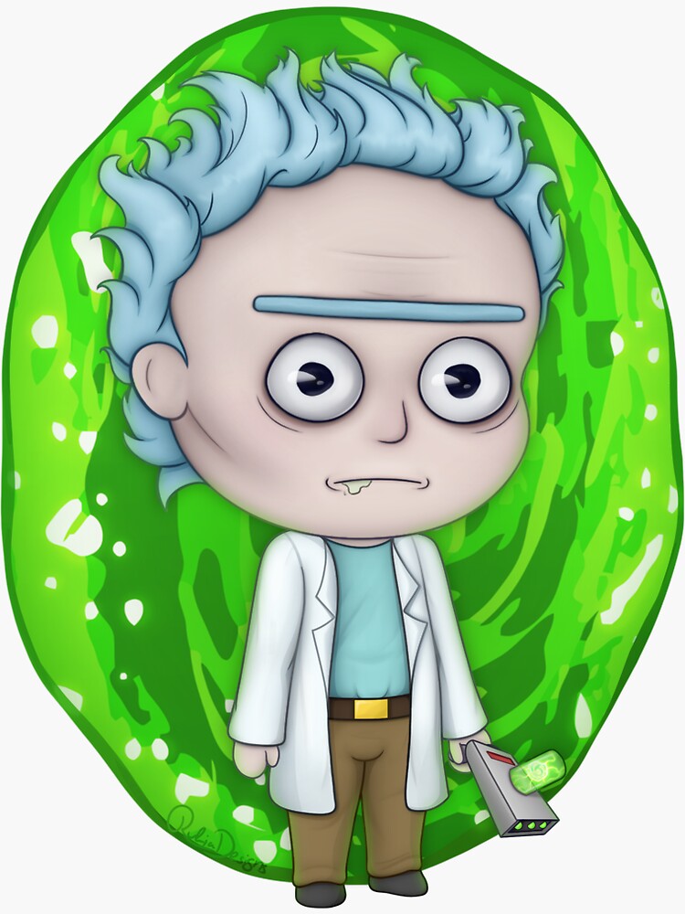 "Chibi Rick Sanchez" Sticker by RubiaDesigns | Redbubble