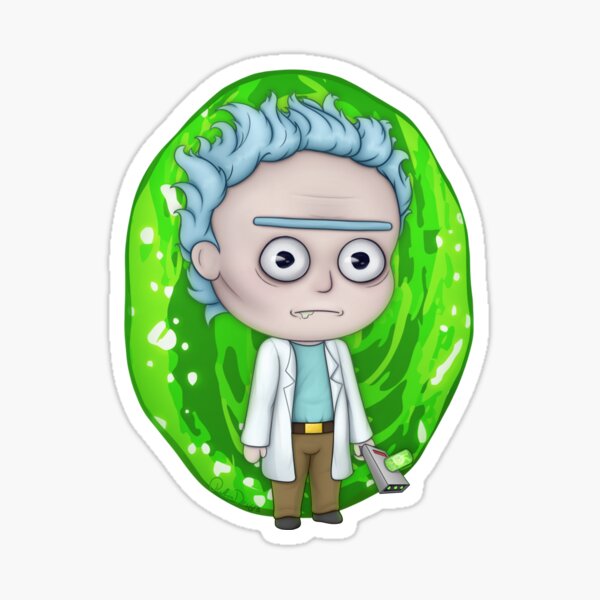 "Chibi Rick Sanchez" Sticker by RubiaDesigns | Redbubble