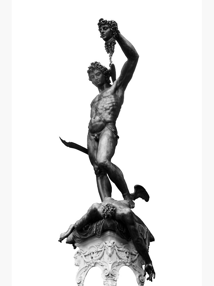 Perseus Amd Medusa ( Black And White) Premium Matte Vertical Poster