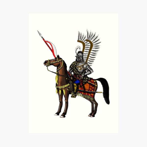 "Polish Winged Hussar cartoon art drawing" Art Print by vitaliy | Redbubble