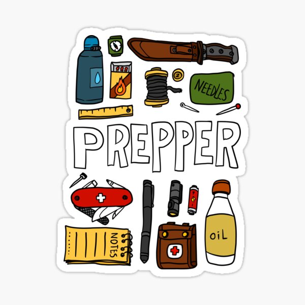 "survival prepper. surviving and prepared for everything. edc." Sticker ...
