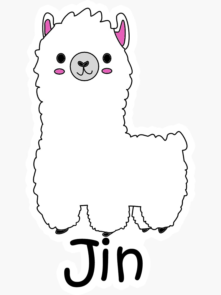 "BTS "Jin" Animal" Sticker for Sale by KInspirations | Redbubble