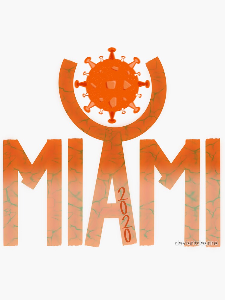 "University of Miami Sticker" Sticker for Sale by deviantdeanna | Redbubble