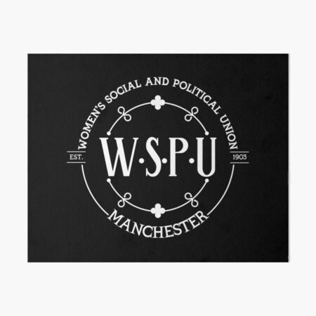 Lámina rígida «Logotipo de Suffragette W.S.P.U. Blanco sobre negro» de ...