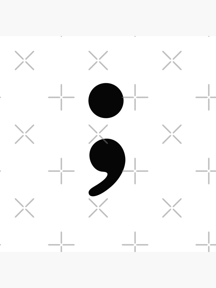 "Simple Semi-Colon - Large Design" Pin for Sale by HayQuinn | Redbubble