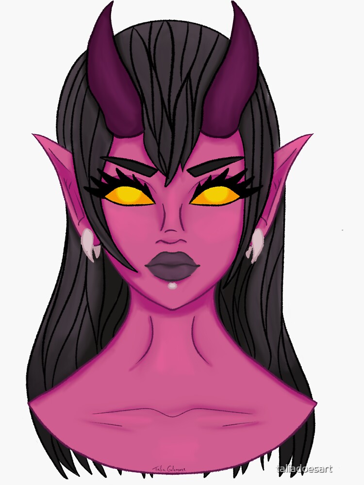 "Demon Girl " Sticker by taliadoesart | Redbubble