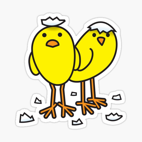 "Couple of Cute Freshly Hatched Staring Yellow Chicks" Sticker for Sale ...