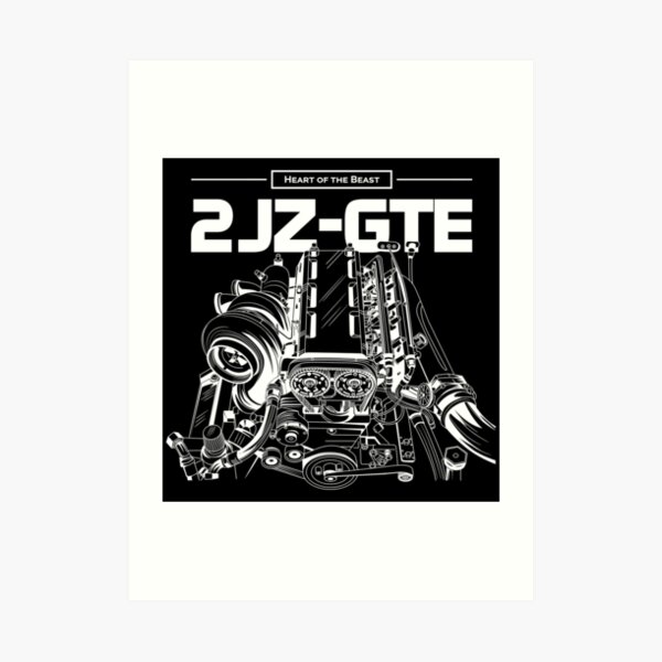 "2JZ GTE Engine - MK4 Supra - JDM Racecar" Art Print by KYGSales ...