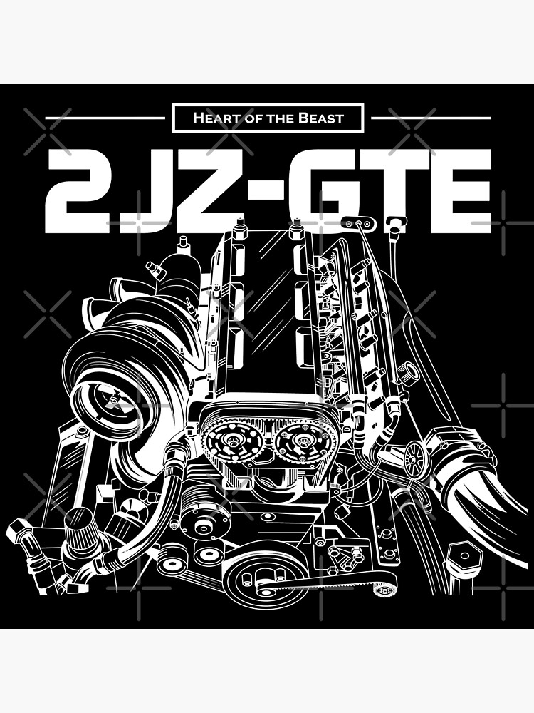 "2JZ GTE Engine - MK4 Supra - JDM Racecar" Art Print by KYGSales ...