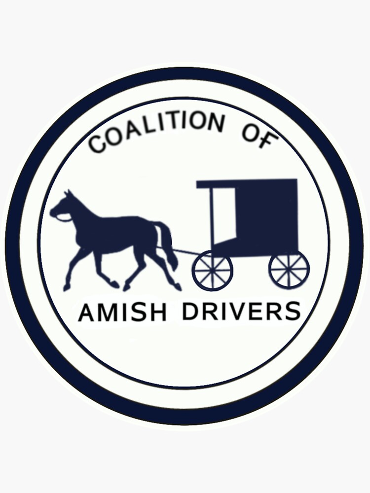 "Coalition of Amish Drivers" Sticker for Sale by katiehoran | Redbubble