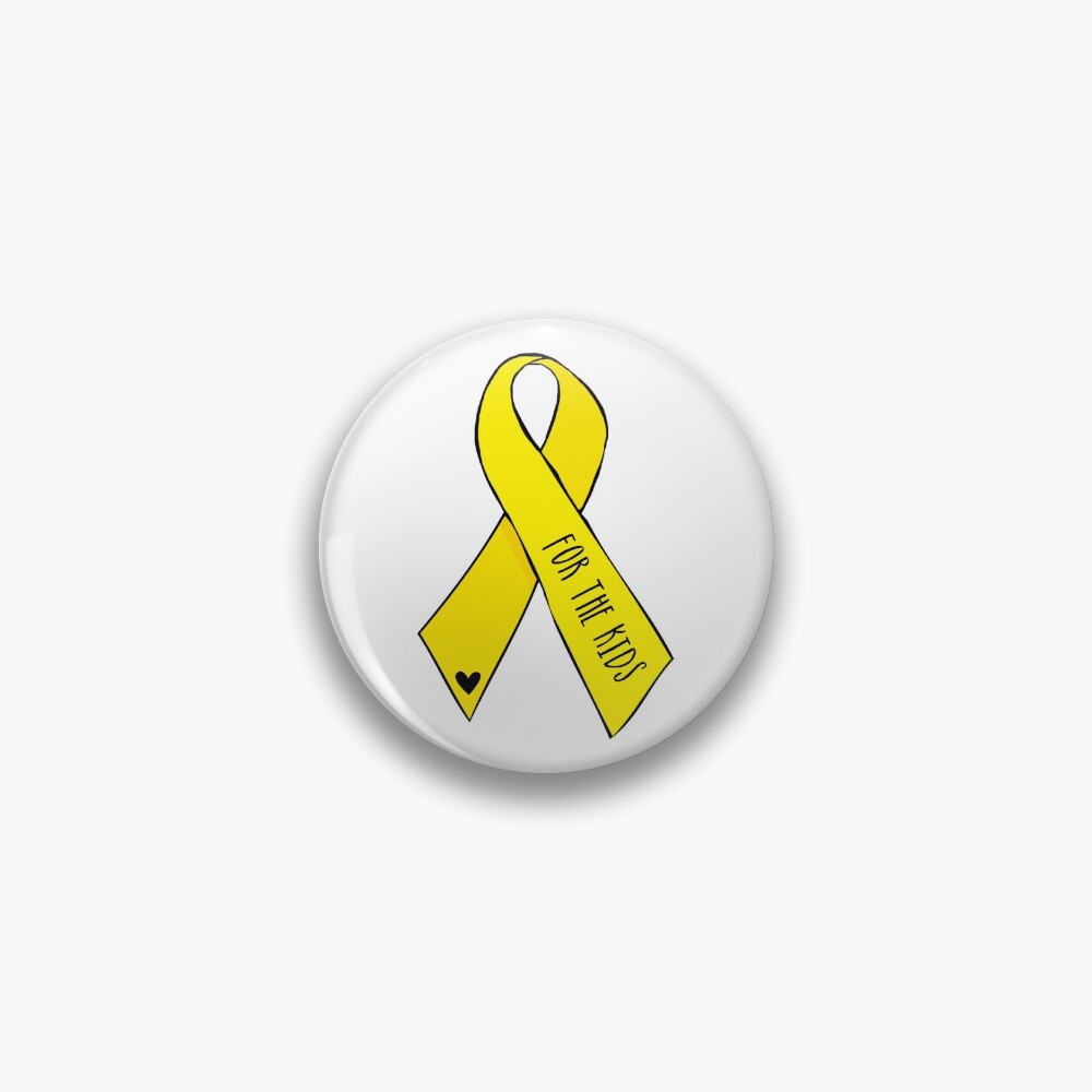 Yellow Awareness Ribbon – For the Kids (Handwritten) | Pin sold by ...