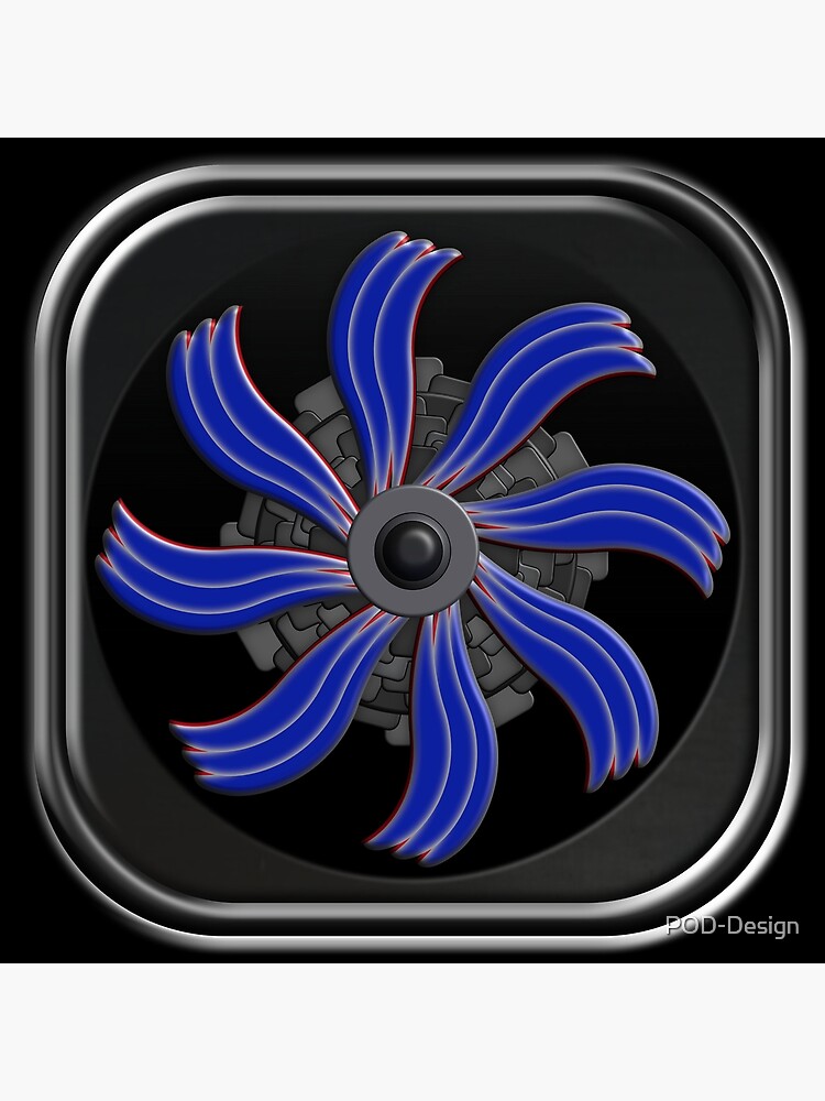 "Blue fan machine" Poster by POD-Design | Redbubble