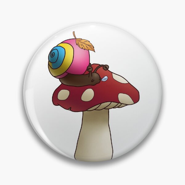 "Pansexual Panromantic Autumn Mushroom Pride Snail" Pin for Sale by ...