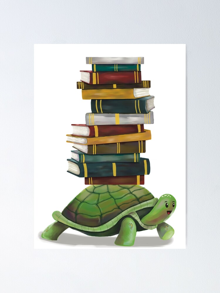"Turtle Carrying Books" Poster for Sale by SunshineDreams | Redbubble