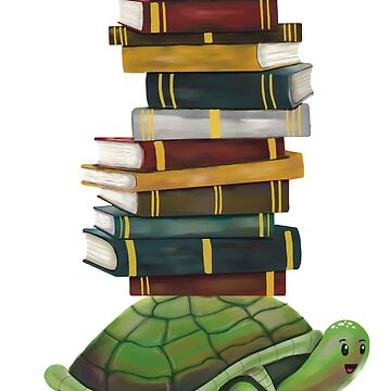 "Turtle Carrying Books" Sticker for Sale by SunshineDreams | Redbubble