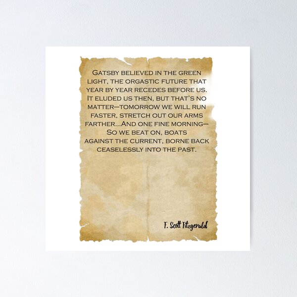 "Great Gatsby Excerpt " Poster for Sale by timelessdreams | Redbubble