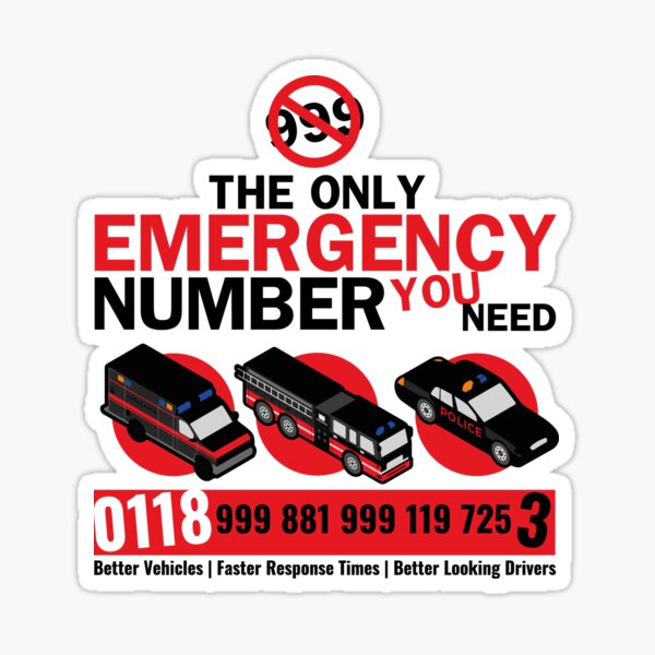 "The all new Emergency Number" Sticker for Sale by McPod | Redbubble
