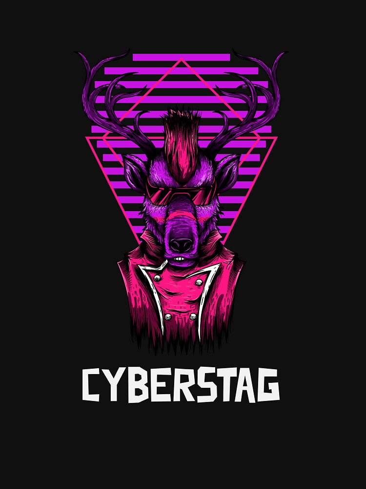"Awesome Cool Neon Cyber Punk Design Cyberpunk Cyber Stag" T-shirt by ...