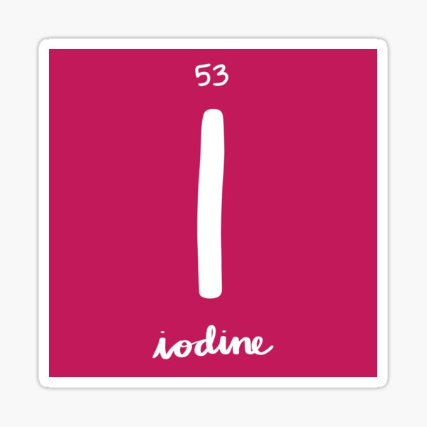 "Iodine - Periodic Table of the Elements" Sticker for Sale by Sumana ...