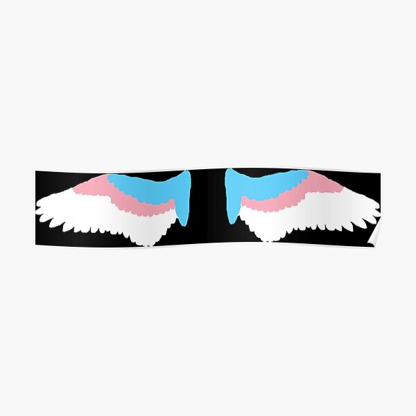 "Spread Angel Wings in Transgender Pride Flag Colors" Poster for Sale ...