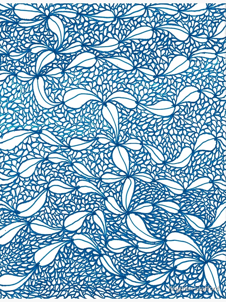 "Blue Teardrops Line Art Drawing Traditional Sharpie Marker Art" Art ...