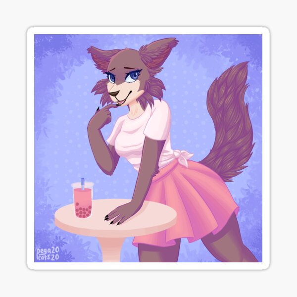 "Juno Beastars anime boba" Sticker for Sale by pegacat | Redbubble