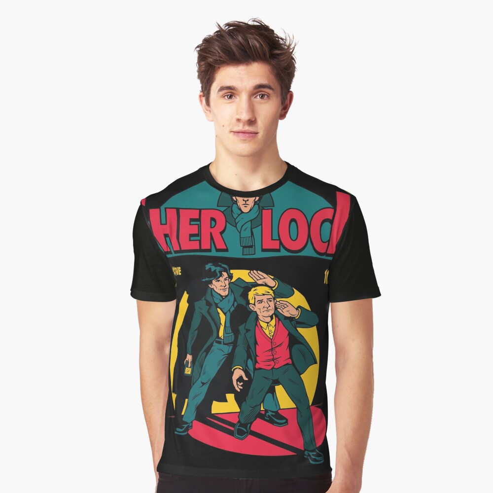 "Sherlock Comic" Essential T-Shirt for Sale by harebrained | Redbubble