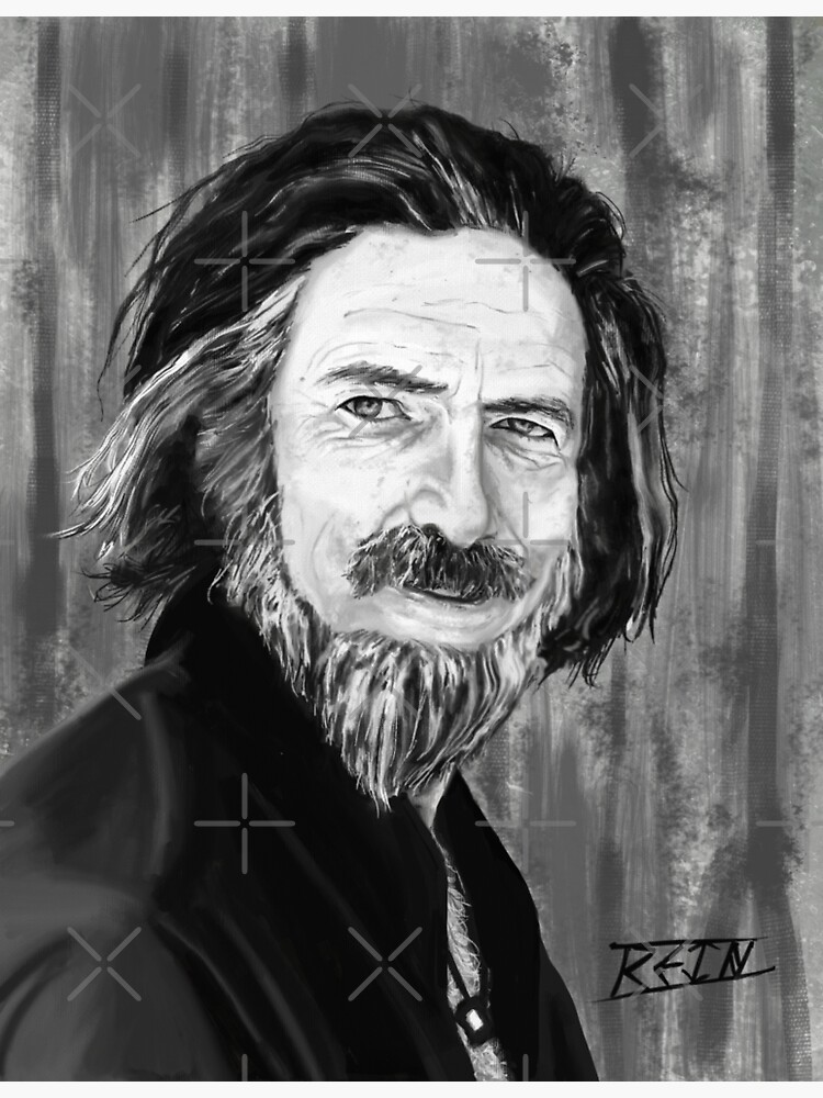 "Alan Watts Portrait" Sticker for Sale by AeonicLiberty | Redbubble