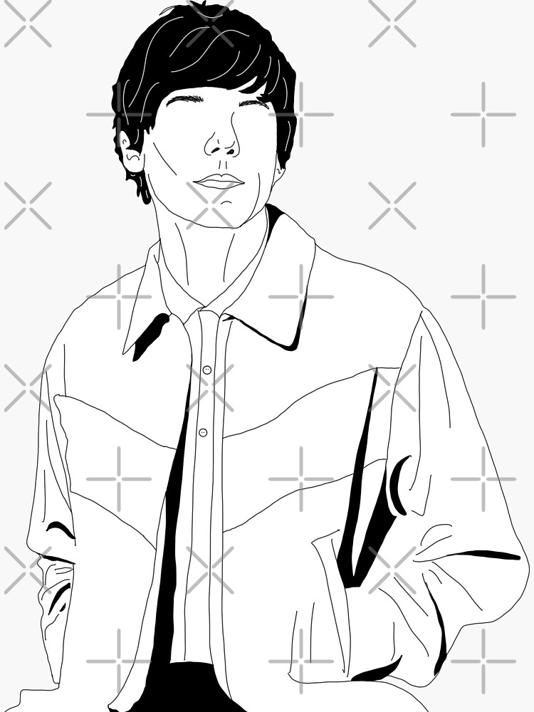 "louis tomlinson line art" Sticker for Sale by laneydesigns | Redbubble