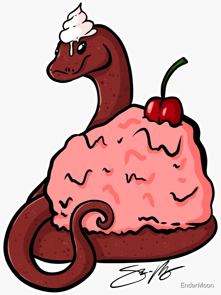 "Red Velvet Ice Cream Snake Sticker" Sticker by EnderMoon | Redbubble