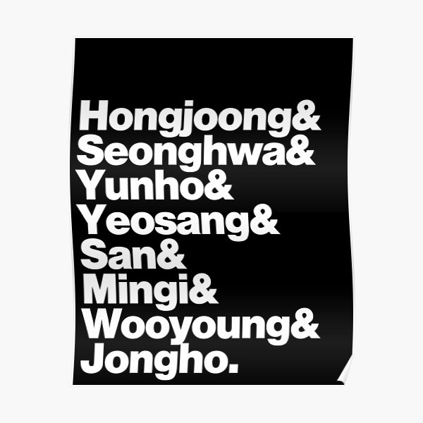 "ATEEZ & members names" Poster for Sale by lovely-day | Redbubble