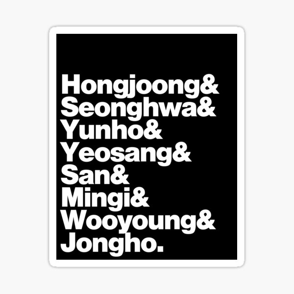 "ATEEZ & members names" Sticker for Sale by lovely-day | Redbubble