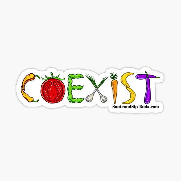 "COEXIST" Sticker for Sale by SauteandSip | Redbubble