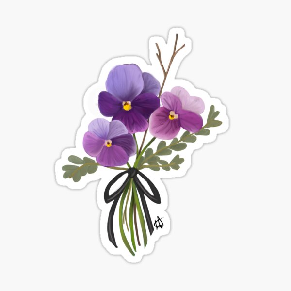 "Bundle of violets " Sticker by logannaa | Redbubble