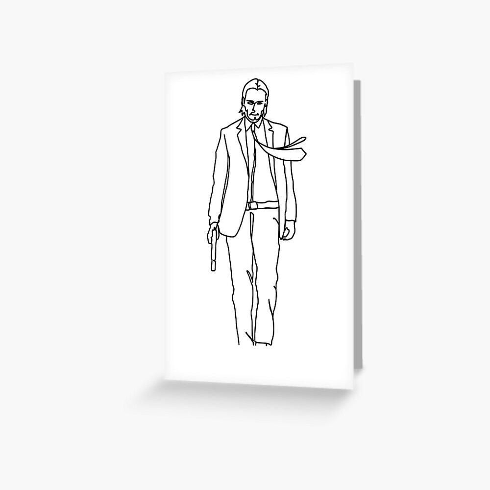 "John Wick Inspired Line Art" Greeting Card for Sale by Sticable ...