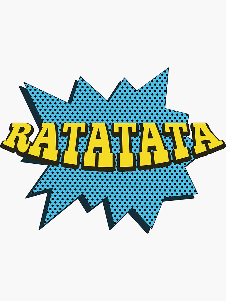 Pegatina «Ratatata de dibujos animados pop art» de UnRonin | Redbubble
