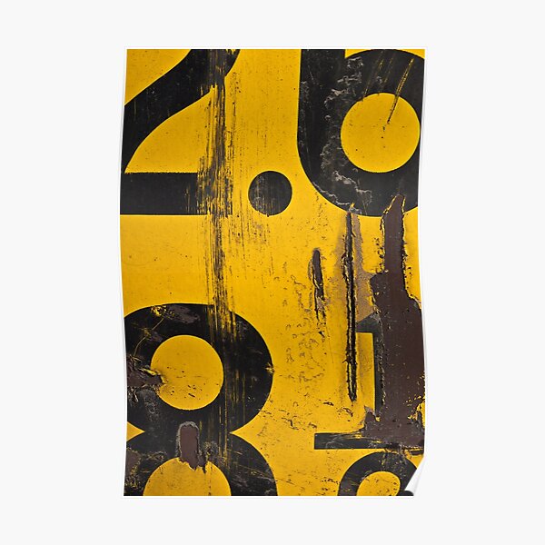 "Rustic Yellow And Black Number Setting Design" Poster for Sale by ...