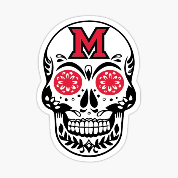 "Miami of Ohio Skull" Sticker for Sale by taliakatz | Redbubble