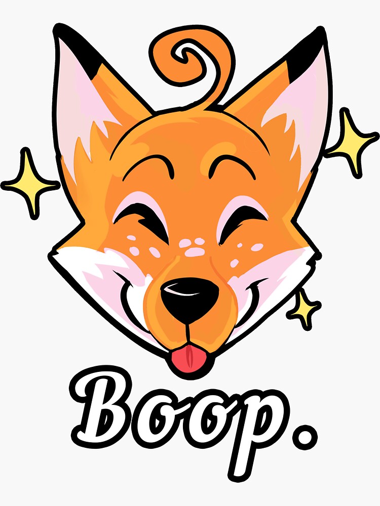 "Cute furry fox. Boop." Sticker by VHusky | Redbubble
