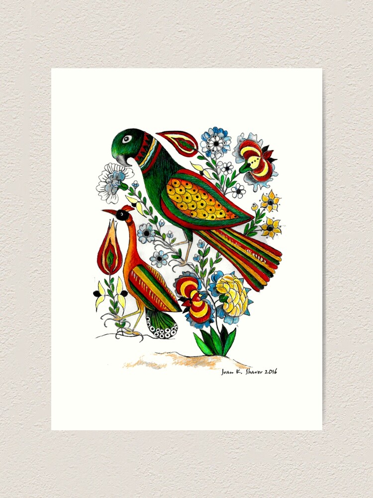 "Fraktur-Distelfink Folk Art" Art Print for Sale by valleydeutsch ...