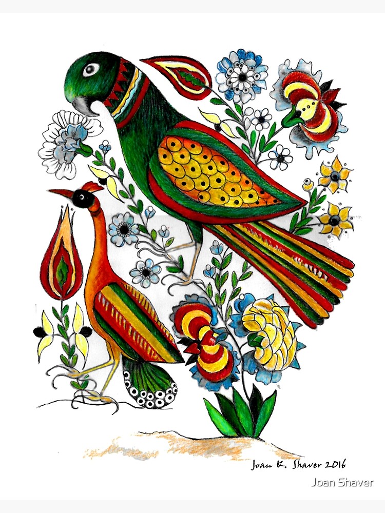 "Fraktur-Distelfink Folk Art" Art Print for Sale by valleydeutsch ...