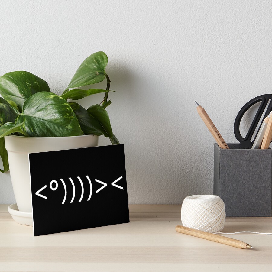 "ASCII Art Fish" Art Board Print by crizzinho | Redbubble