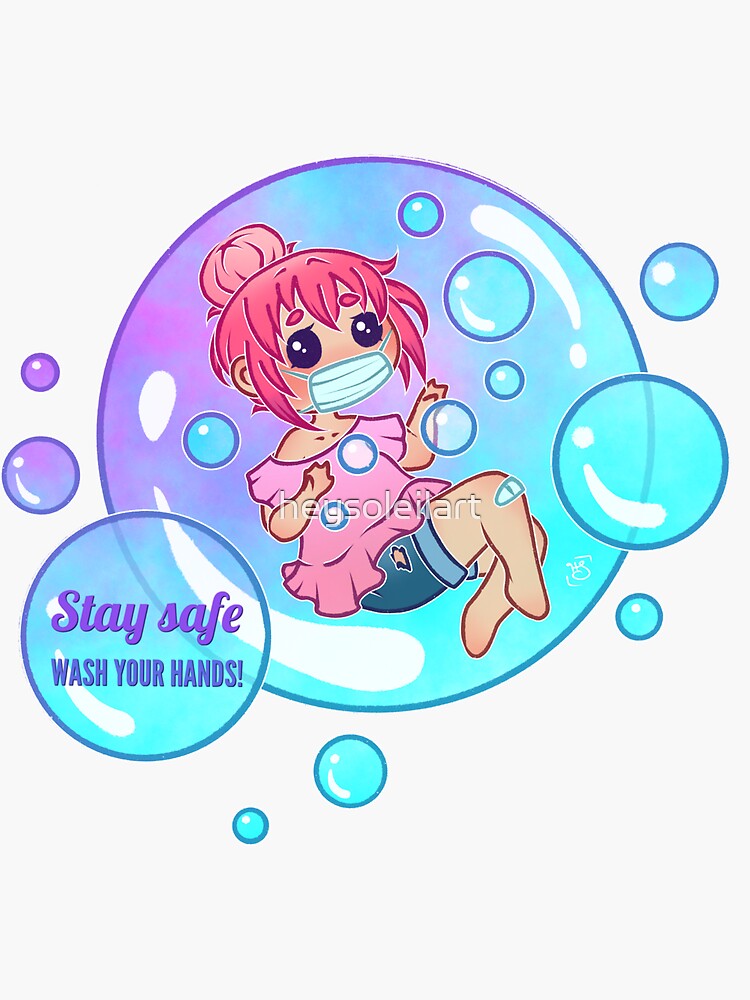 "Soap Bubble Chibi" Sticker for Sale by heysoleilart | Redbubble